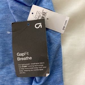 GAP | Tops | Womens Gapfit Blue Tank With Tie In Back Breathe In Peace ...